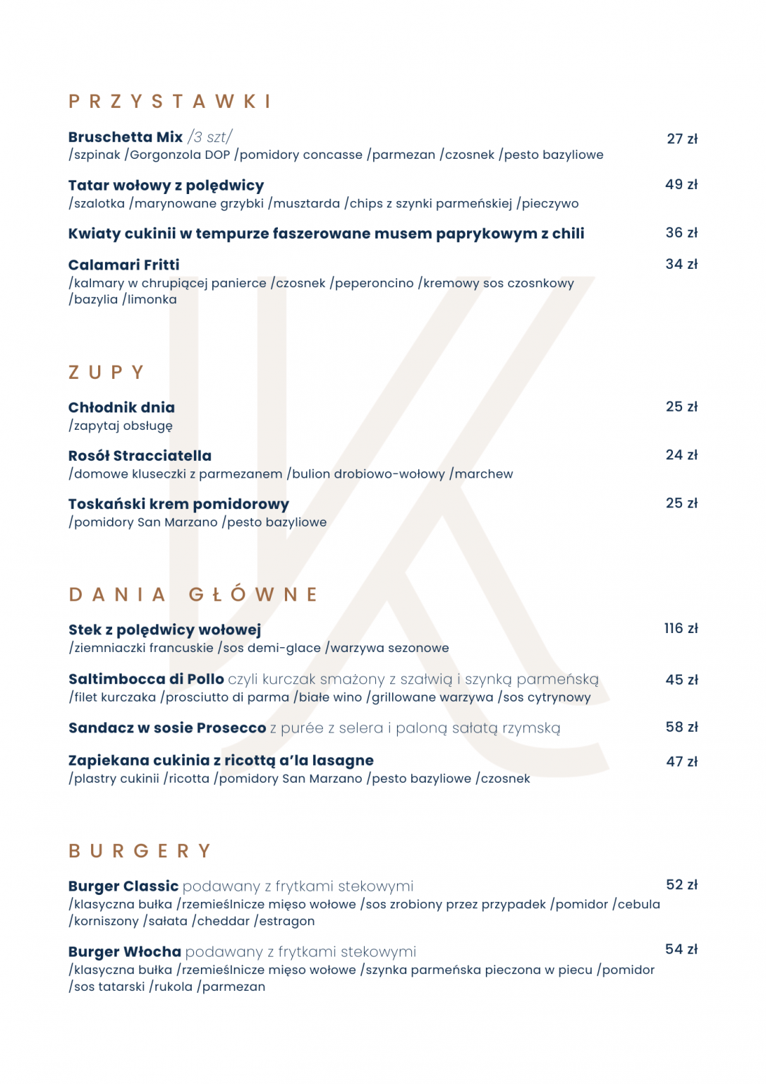 Menu – Restauracja ToTu